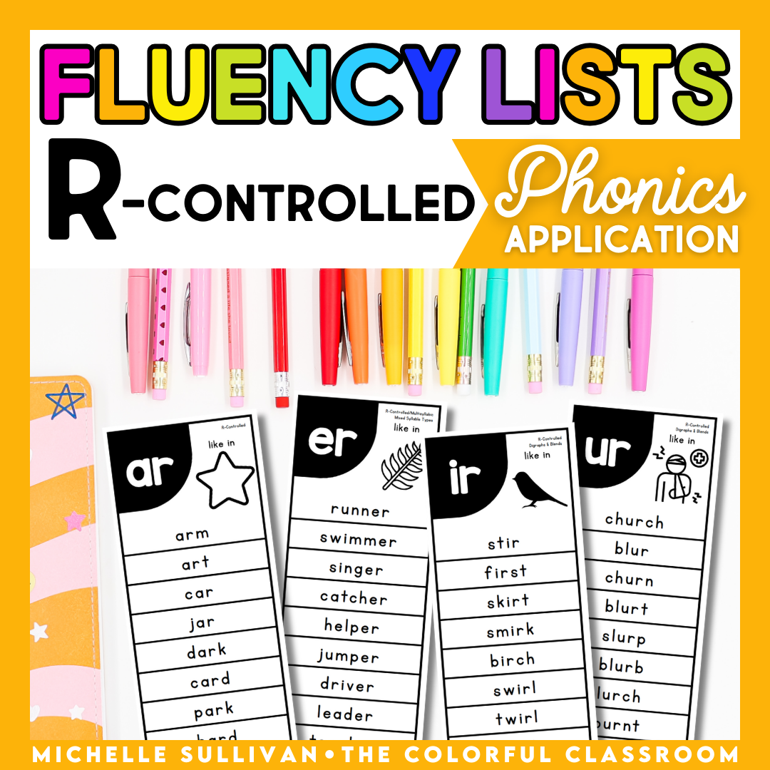 Phonics Fluency Lists: R-Controlled - The Colorful Classroom