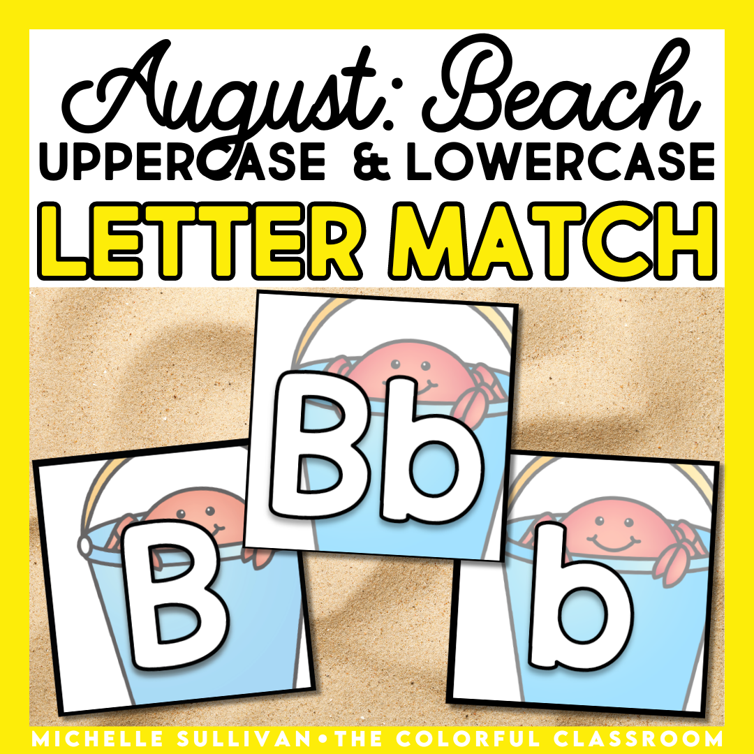 Uppercase and Lowercase Letter Matching – Alphabet Cards – August Beach ...