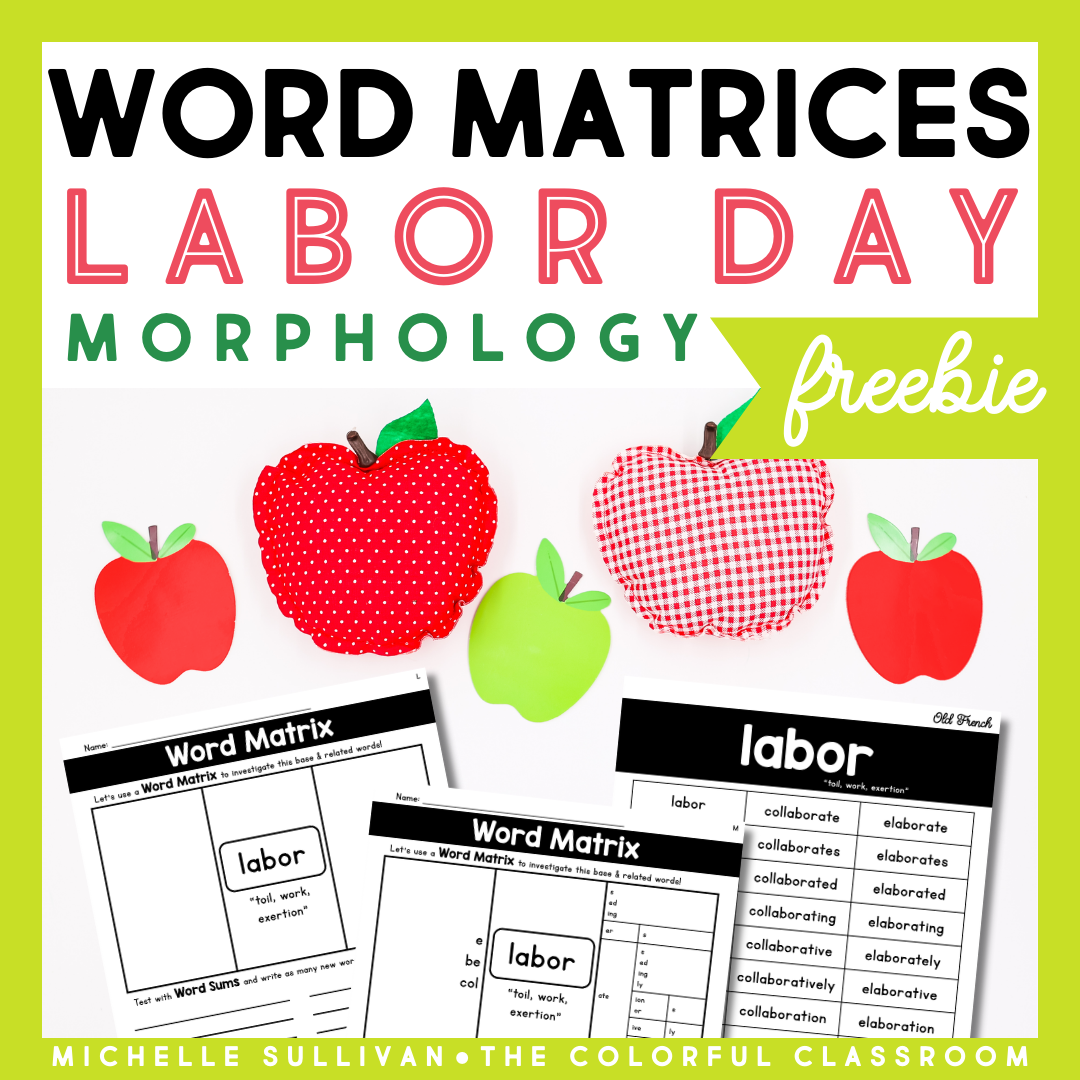 Free: “Labor” Word Matrices & Word Sums - The Colorful Classroom